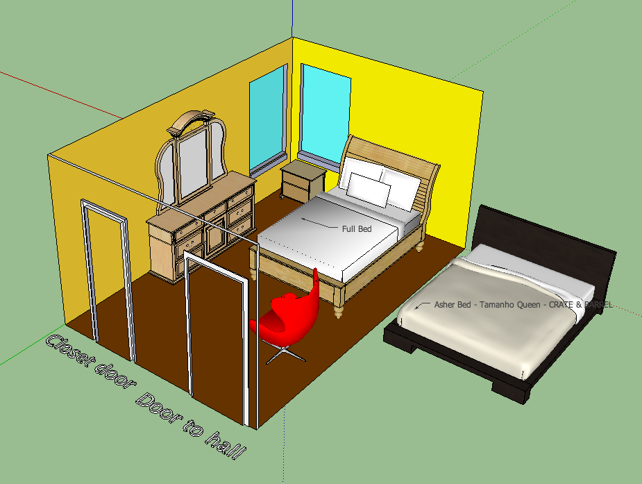 Planning a room with Google SketchUp and a wide format plotter