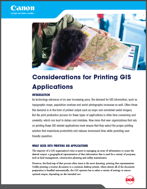Map plotter considerations for printing GIS