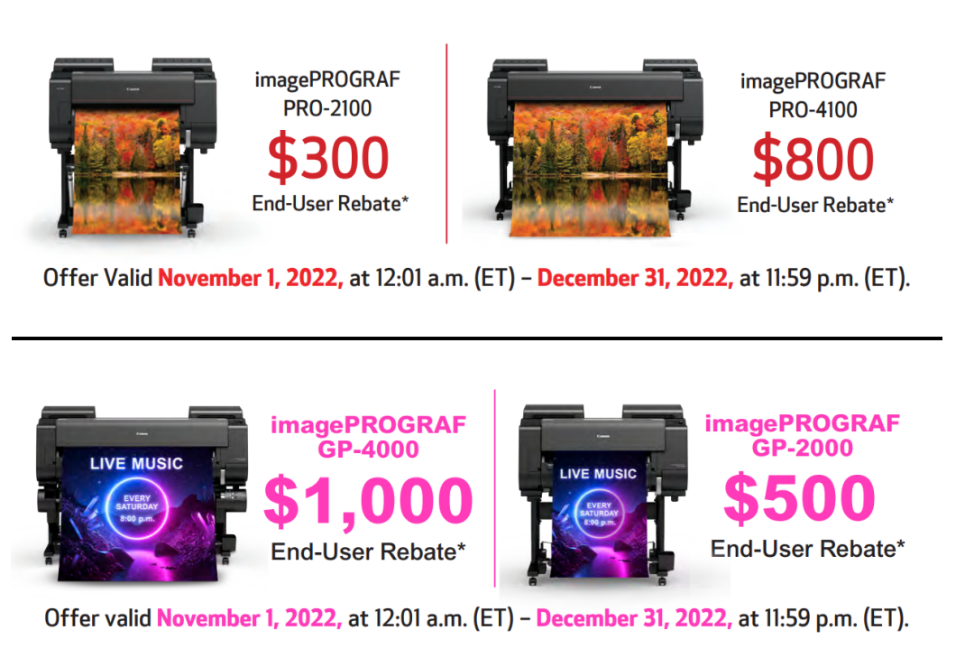 Canon Plotter Promotions - Upgrade and Save